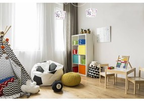Dětské závěsné svítidlo Diamond Spider, 2x bílé textilní stínítko se vzorem