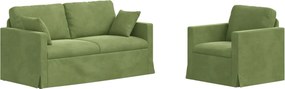 Set pohovek 2 ks Světlá zelená samet 3407554