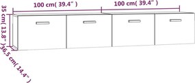 vidaXL Nástěnné skříňky 2 ks 100x36,5x35cm kompozitní dřevo [3115662] Barva: hnědý dub