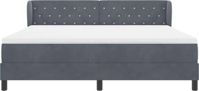 Postel s boxspringem s čelo Tmavě šedá 180 x 200 cm samet 3340347