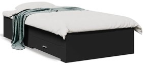 Rám postele se zásuvkami černý 75 x 190 cm kompozitní dřevo,  3280441