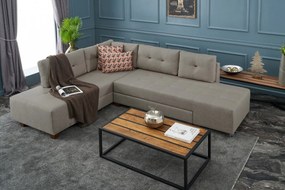 Hanah Home Rozkládací rohová pohovka MANAMA béžová levý roh 825BLC2543