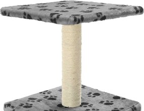 Škrabadlo pro kočky sisalové sloupky 55 cm šedé s potiskem 170538