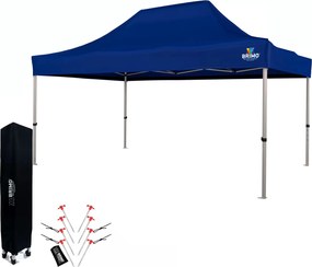 BRIMO Nůžkový párty stan EXCLUSIVE ALU 3x4,5 m bez stěn modrý
