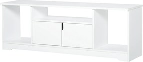 HOMCOM TV Stánek pro TV do 42" Moderní TV Stánek s Dvojitými Dveřmi a 3 Otevřenými Přihrádkami 120x30x41cm Bílý
