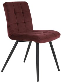 Sametová burgundy jídelní židle OLIVE - 44*82*50 cm