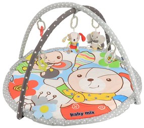 BABY MIX hrací deka PEJSEK A MOTÝL šedá