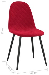 Jídelní židle Rensvik - 2 ks - samet | vínové