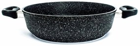 TOP ALULIT - české titanové nádobí Soté servírovací pánev/hrnec s poklicí se 2 úchyty PROTITAN linie Granit, černá, neindukční, 28 x 7 cm
