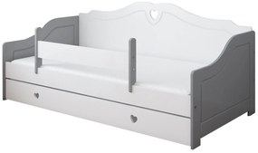BabyBeds Dětská postel ZUZANA srdíčka Velikost postele: 180x80 cm, Barevné provedení: Bílá, Úložný prostor: Ano, s úložným prostorem Bílá