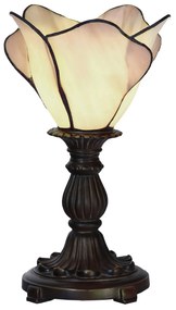 Béžová stolní lampa Tiffany Christelle - Ø 20*30 cm E14/max 1*25W