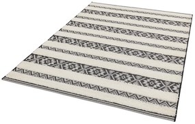 Tribeca Design Kusový koberec Mola Black/Cream Stripe Rozměry: 80x150 cm