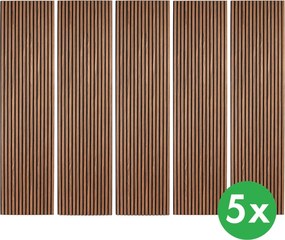 Dřevěný akustický panel, 2400 x 600 mm, B2BP010, balení 5 ks, zlatý teak