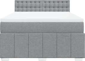 Box spring postel s matrací světle šedá 160 x 200 cm textil 3287133