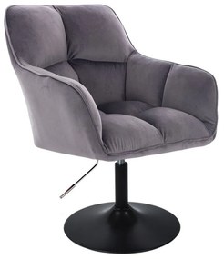 LuxuryForm DESIGN Otočné křeslo AMALFI VELUR na černém talíři - tmavě šedé