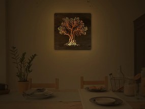 Li-Go "Olivovník" světelný obraz 230V 42x42 cm provedení povrchu: dub světlý