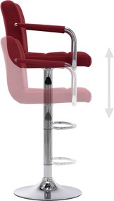 Barové židle 2 ks vínové textil 283427
