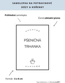 PŠENIČNÁ TRHANKA - omyvatelná samolepka na dózu, výběr rozměrů Ø 5 cm / 5 x 5 cm / 6 x 8 cm | DomaLEP