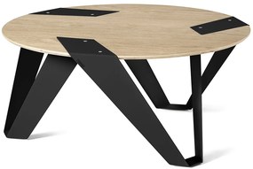 Dubový konferenční stolek Tabanda Mobiush 75 cm s černou podnoží