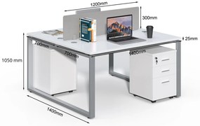 Kancelářská sestava 2 osoby Houseland Prime Max 01 140 cm bílá
