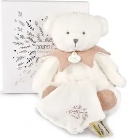 Doudou Dárková sada Plyšový medvídek s dečkou 30 cm růžový / od 0 měsí