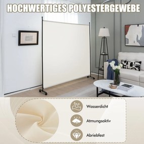 Costway Dělicí příčka pro jeden pokoj s panelovou širokou zástěnou pro ochranu