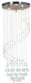 Stropní svítidlo s křišťálovými korálky stříbrné spirálové G9 281577