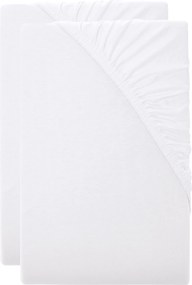 Livarno® Sada žerzejových napínacích prostěradel, 90–100 x 200 cm, 2dílná, bílá