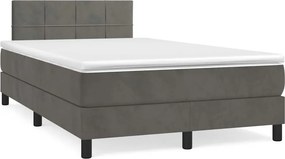 Box spring postel s matrací a LED tmavě šedá 120 x 190 cm samet 3270154