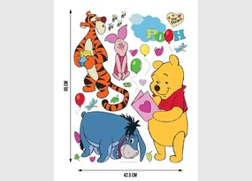 Dětská samolepka na zeď Medvídek Pú a Všichni Kamarádi, Disney | 42.5 x 65 cm | DDK 1758