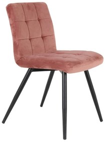 Sametová starorůžová jídelní židle OLIVE - 44*82*50 cm