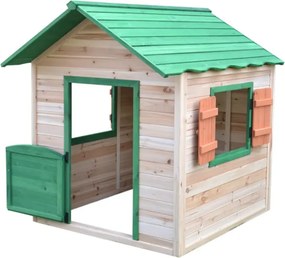 Dřevěný zahradní domek pro děti, zelená/přírodní, UDIM