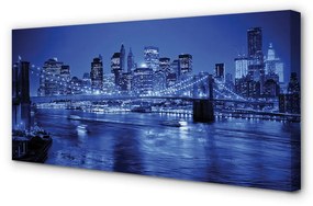 Obrazy na plátně Panorama most mrakodrapy river 125x50 cm