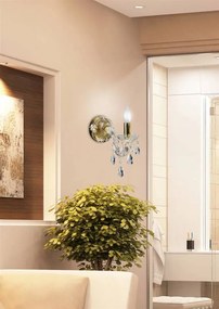 Zlaté křišťálové nástěnné svítidlo Maria Teresa pro žárovku E14  - Candellux