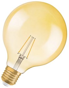 Zlatá LED vintage žárovka E27 2,5 W GLOBE, teplá bílá