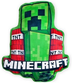 Tvarovaný 3D polštář Minecraft - motiv Creeper & TNT - 35 x 37 cm