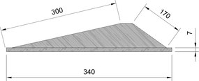 Profinox Sprchová police B, trojúhelníková, obkladová, 300x170 mm, 6 mm