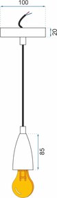 Toolight Rea, Stropní lampa Závěsná žárovka Chrome Black APP357-1CP, OSW-08423