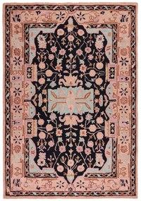 Flair Rugs, Kusový koberec Wool Loop Blossom Pink/Black, 120x170, růžová, ložnice
