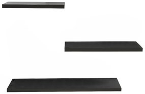 KALUNE DESIGN Set 3 poliček WALL černý 956LCS2702