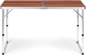 Skládací turistický stůl Veloca 120x60 cm hnědý