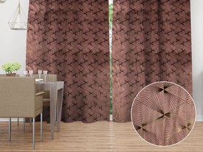 Biante Sametový závěs Isabela IBL-009 Rose Gold trojúhelníky na starorůžovém 135x150 cm