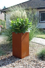 Květináč BLOCK, corten, výška 60 cm, hnědý