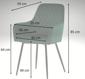 Vikio Jídelní set pro 8 osob 180x90 cm soft dub noha X zelená židle s područkami VJS228-8Z