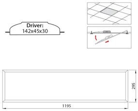 LED panel McLED Office 12030 36W 4000K neutrální bílá, bílý rám ML-413.134.32.0
