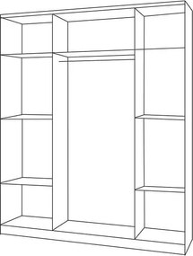IDZ Šatní skříň SMYK I 3D 19, 120 cm Bílá / Barevné úchytky Barva: Modrá