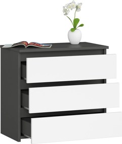 Komoda CL3 60 cm grafitově šedá/bílá