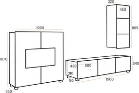 GAB Obývací stěna LORONA 7, Bílá