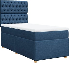 Box spring postel s matrací modrá 80x200 cm textil 3291120