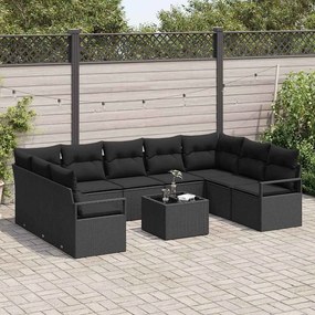 Set pohovek 10 ks Černá polyratan 3346553